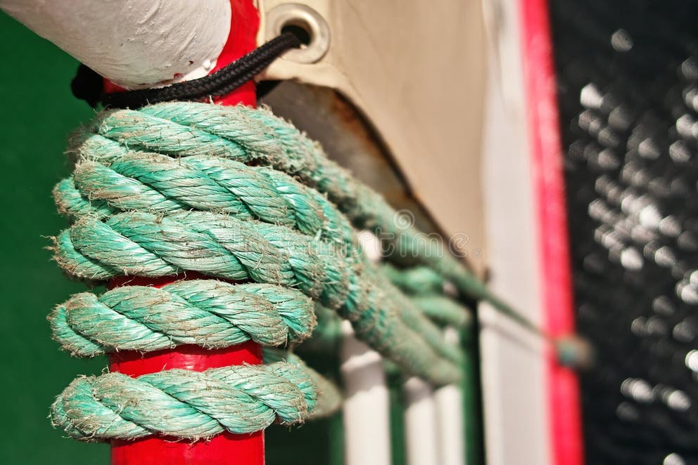 Rope on Boat, Abstract Background Stock Photo - Image of green, focus ...