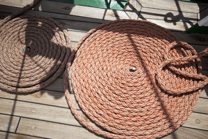 Rope on boats deck stock image. Image of rope, equipment - 25224893