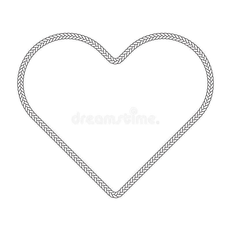 Rope Border Heart Love Pattern Frame Vector Illustration Stock Vector ...
