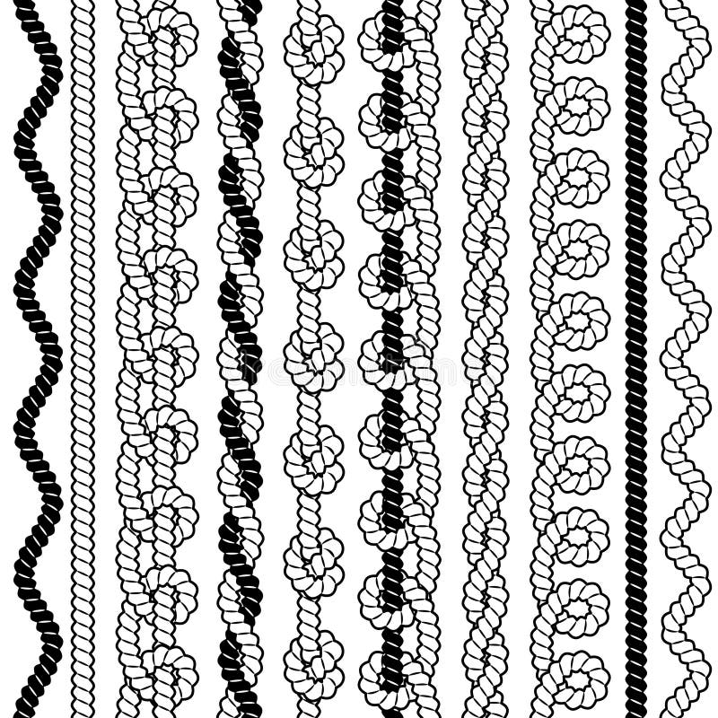 Rope borders stock vector. Illustration of white, seamless - 70403014