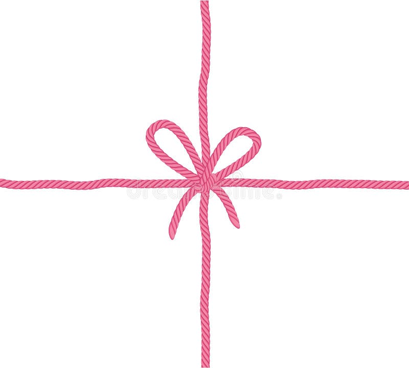 Rope Bow Knot - Crossed Threads. Pink Color Stock Vector - Illustration ...