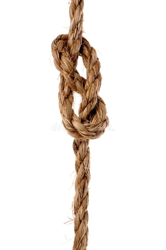 Rope in a Bow Knot on White Stock Image - Image of white, strong: 12375081