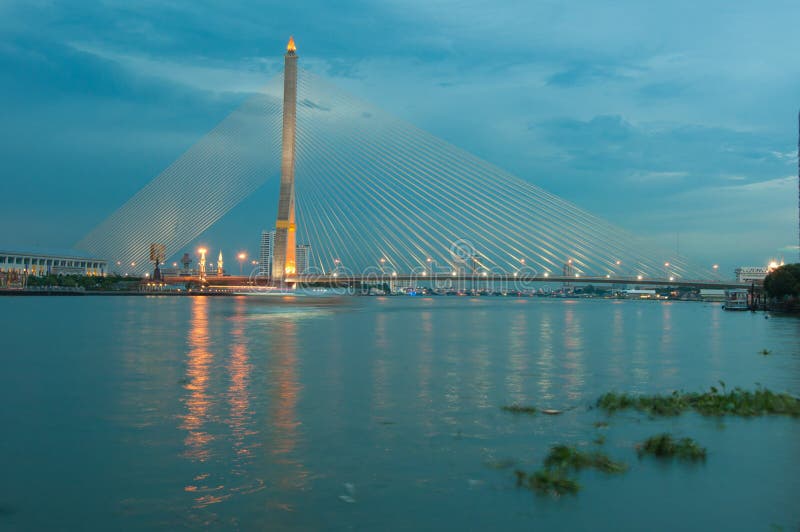 Rope bridge stock image. Image of river, blue, light - 27623071