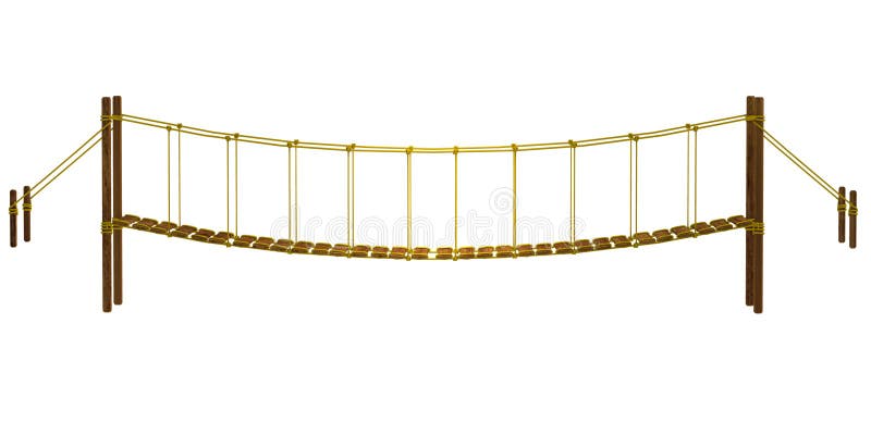 Rope bridge stock illustration. Illustration of unsure - 45017414