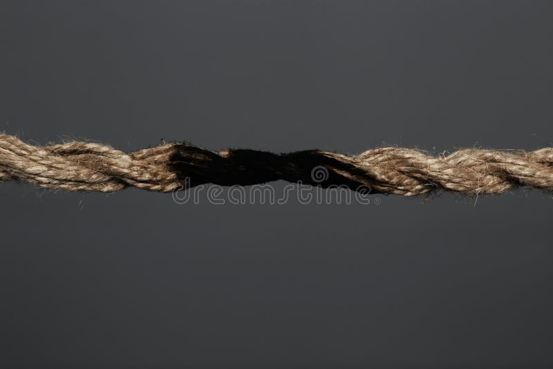 Rope Burnt To Breaking Point Stock Image - Image of crushing, failure ...