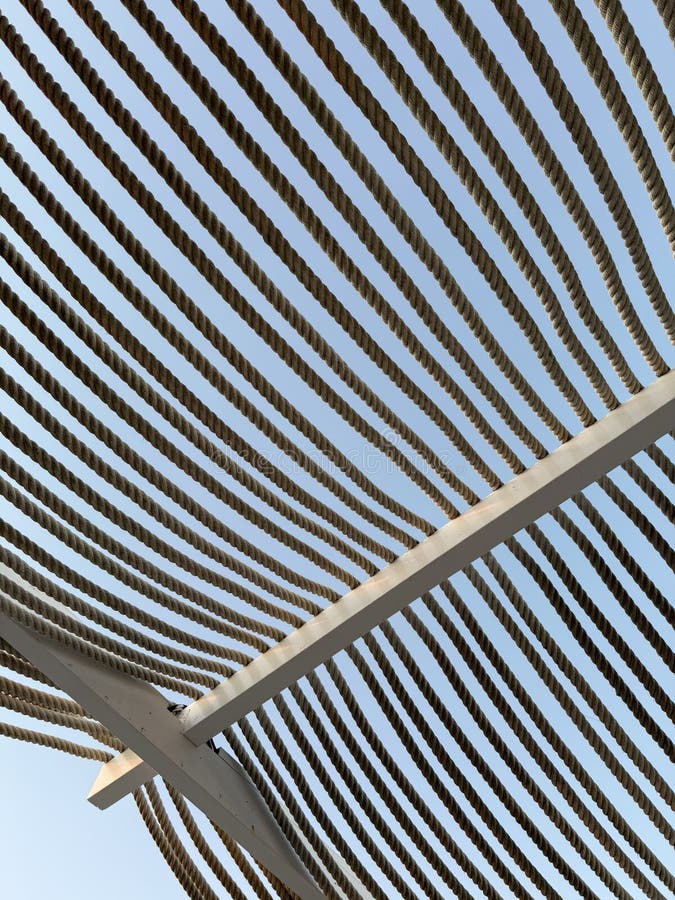 Rope Canopy Structure. Terrace. Stock Photo - Image of symmetry ...