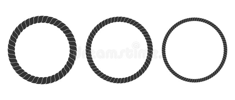 Rope Rope Circle. Vector Illustration of a Black Nautical Lasso Stock ...