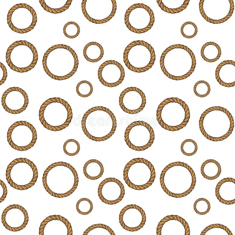 Rope Circles Pattern. Seamless Pattern with Circles for Design. Stock ...