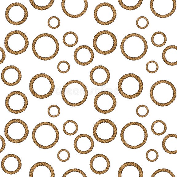 Rope Circles Pattern. Seamless Pattern with Circles for Design. Stock ...