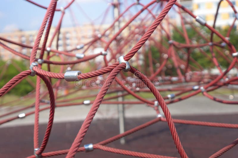 Rope climbing frame stock image. Image of background - 58519555