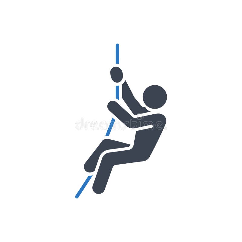 Rope climbing icon stock vector. Illustration of activity - 374474277