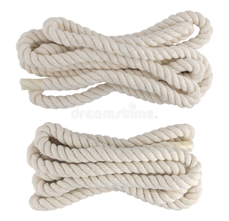 Rope Closeup on White Background Isolated. Set or Collection Stock ...