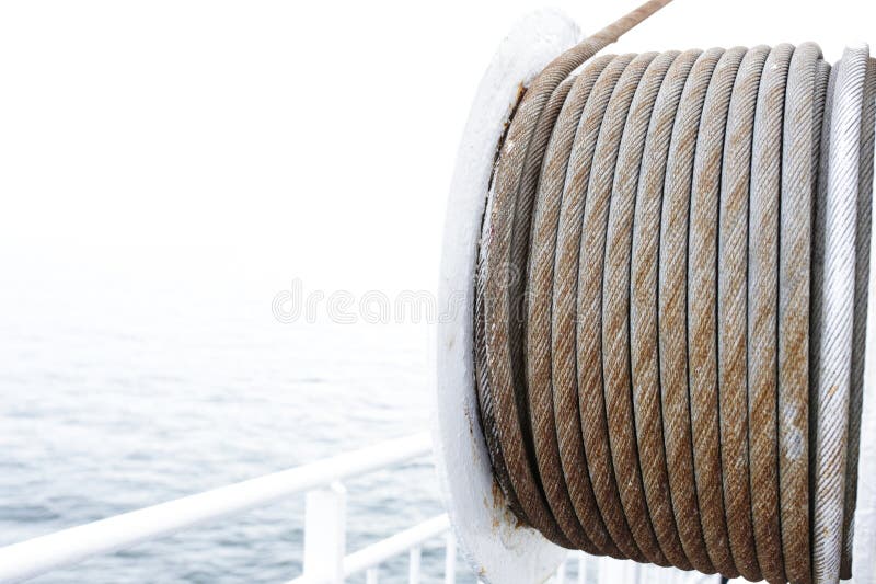 Rope coil on a ship stock photo. Image of coil, strong - 383031014