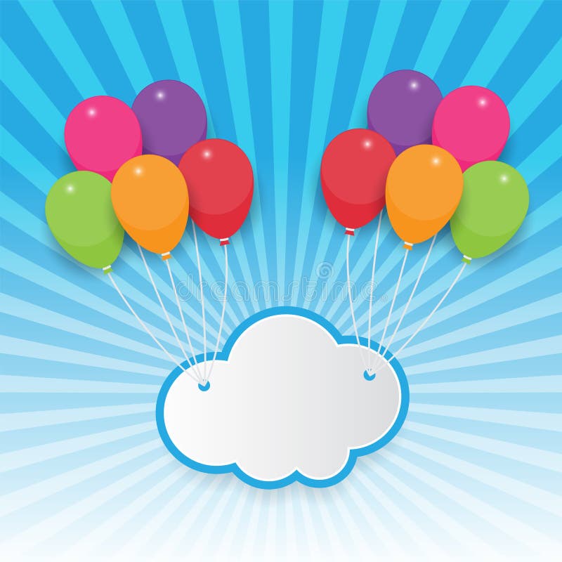 Rope with Colorful BalloonsCloud Held with Colorful Balloons Stock ...