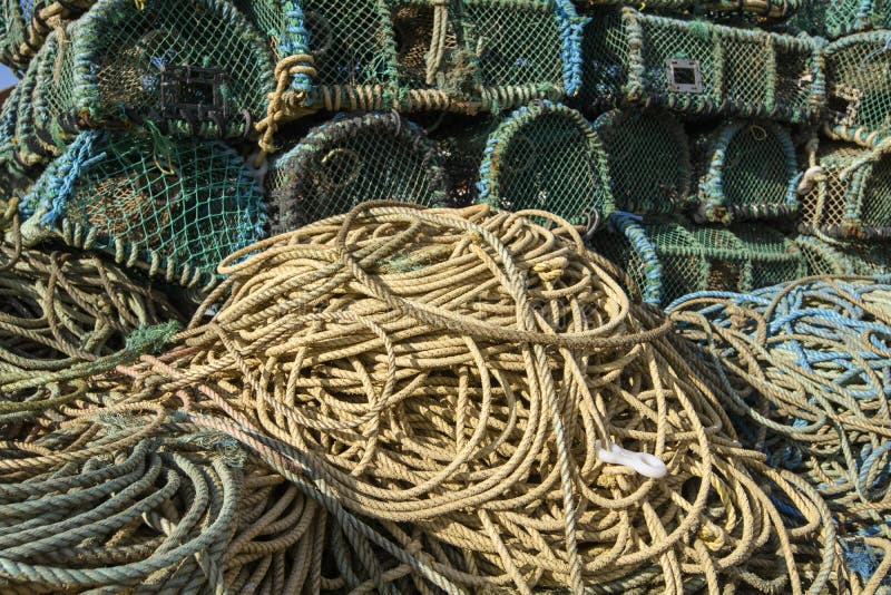 Rope and crab trap buoys stock image. Image of rope, crabbing - 13614507