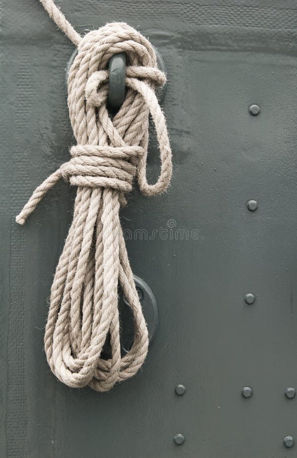 Rope on a deck of the ship stock image. Image of rough - 24741821