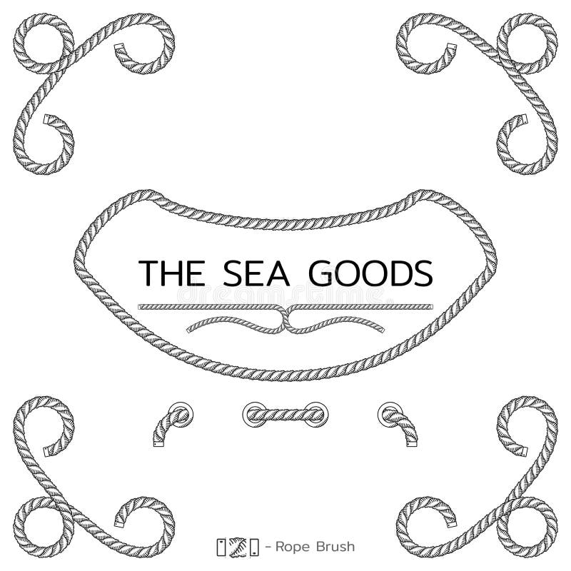 Rope Design Elements. Frame for Text of Marine Theme. Template for ...