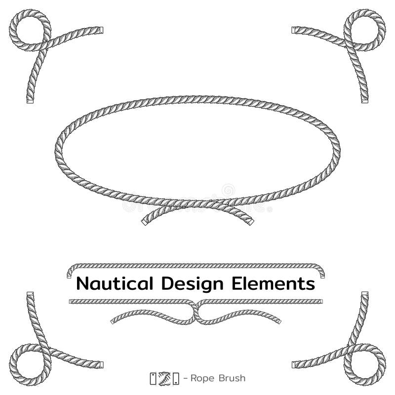 Rope Design Elements. Frame for Text of Marine Theme. Template for ...