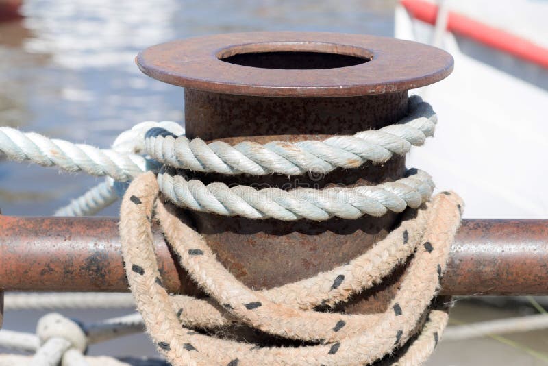 Rope Docking Ship in Shipyard Stock Photo - Image of business, oxid ...