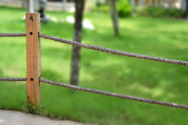 Park rope fence stock image. Image of seaside, rope, nature - 70174203