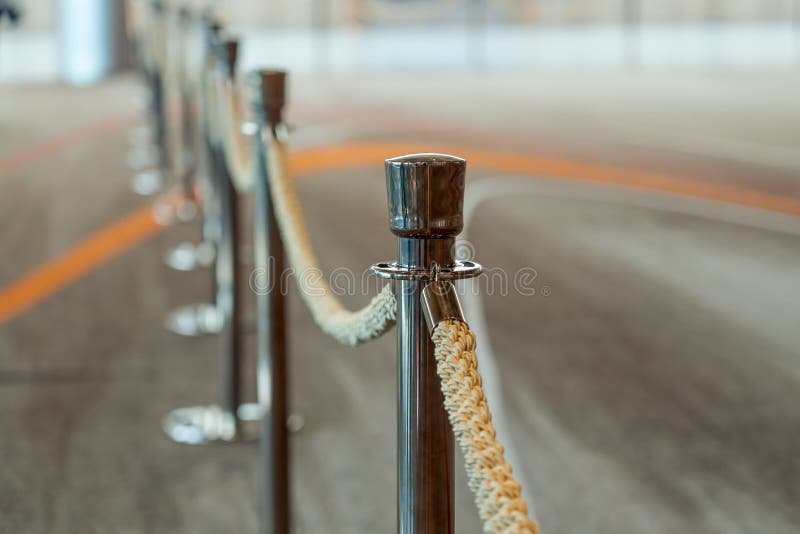 Rope Fencing with Silver Posts for an Expensive Event. Stock Image ...