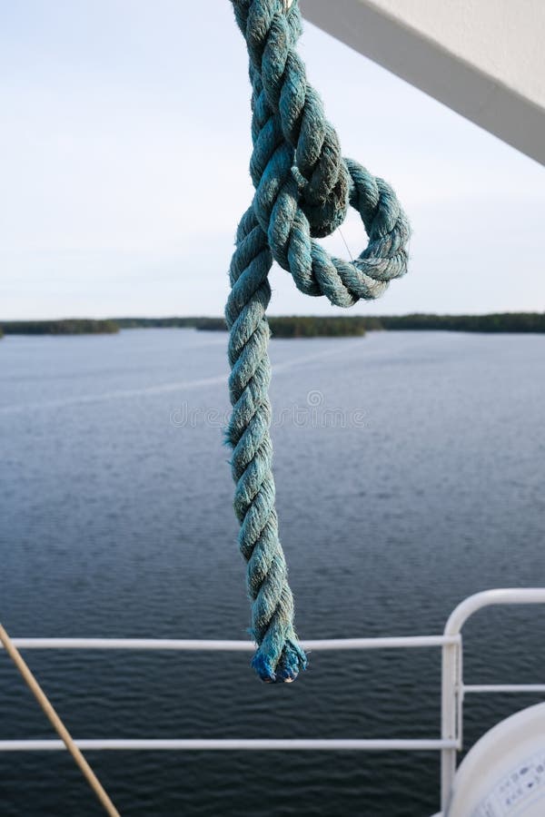 Rope on a ferry stock photo. Image of coast, boat, fence - 387419470