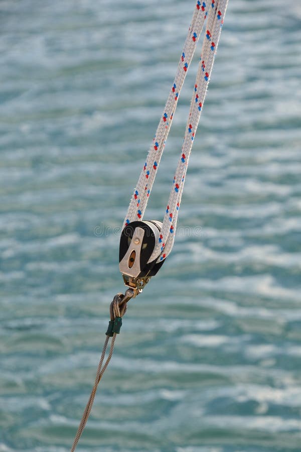 Rope on a fixed pulley stock photo. Image of fixed, adventure - 147496026