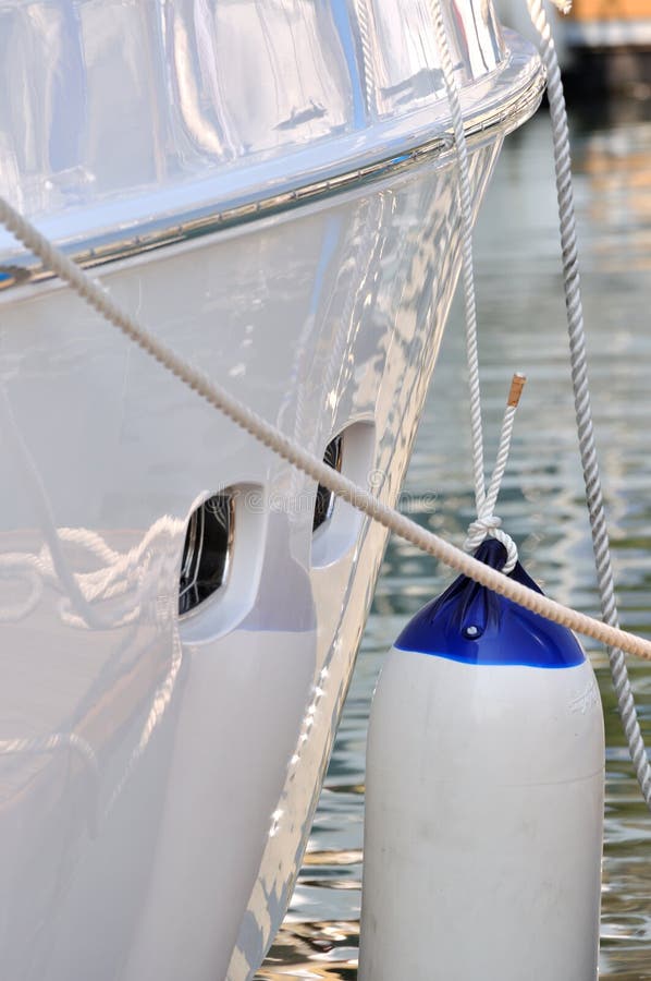 Rope and Floater of Yacht Harbor Stock Photo - Image of maintenance ...