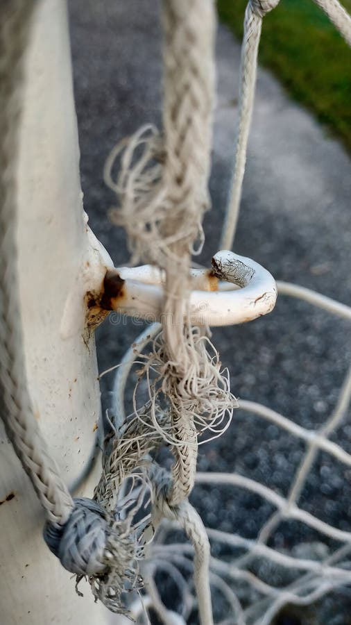 Rope of a Football Goal Net Stock Photo - Image of closeup, game: 201963480
