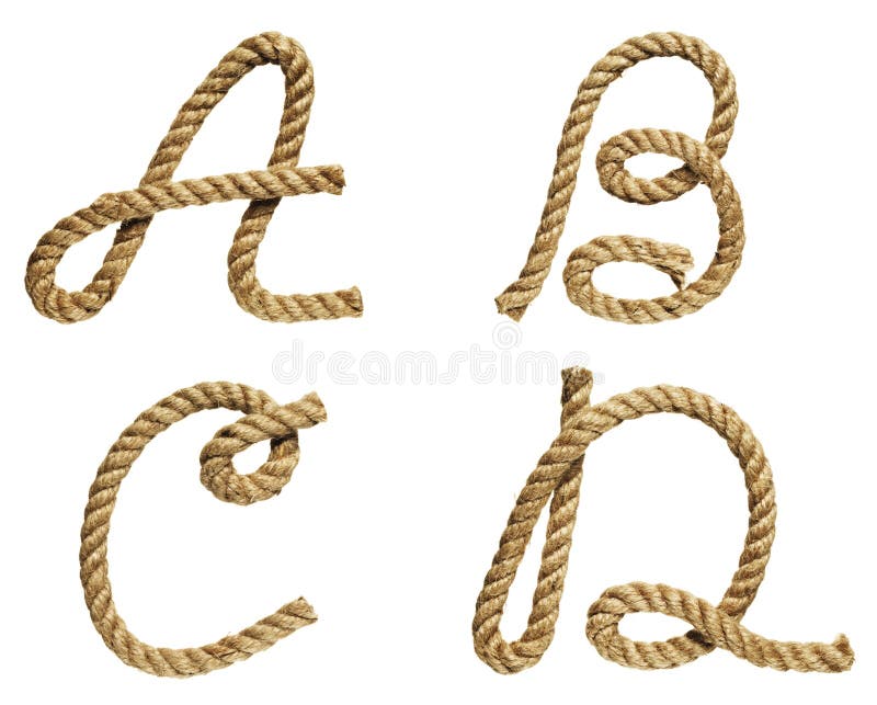 Rope Forming Letter a, B, C, D Stock Photo - Image of alphabet, design ...