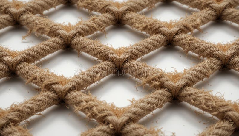 Rope Forming a Symmetrical Square Grid. Stock Photo - Image of ...