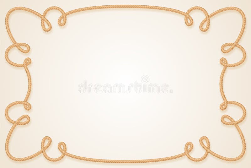 Rope Frame Isolated on White Stock Vector - Illustration of cord, rural ...