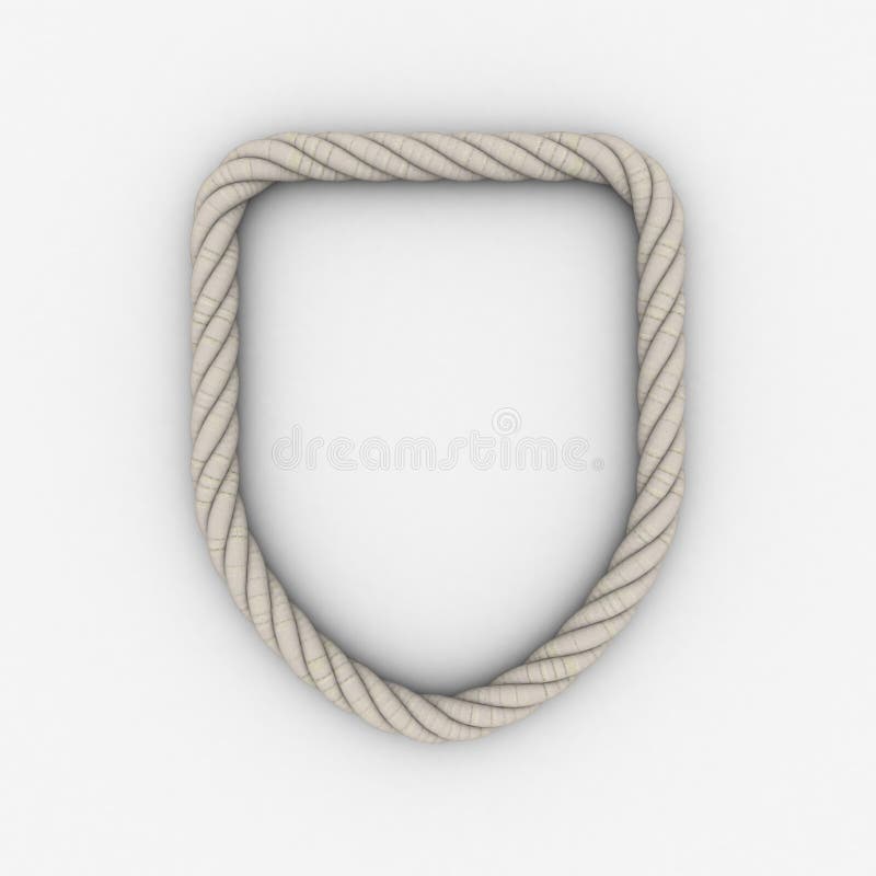 Rope Frame in Form of Shield.3D Rendering Illustration. Stock ...
