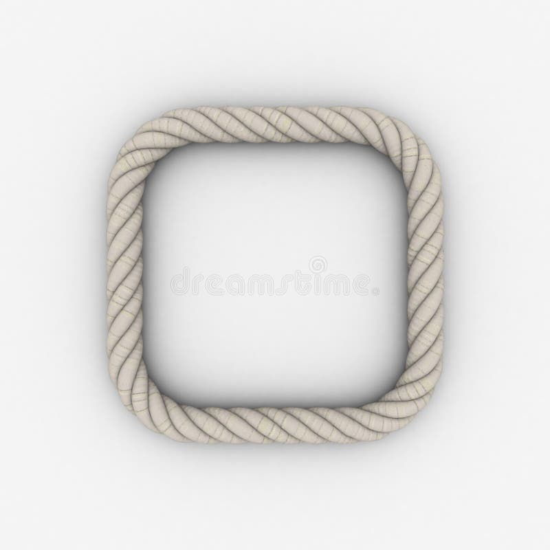 Rope Frame in Form of Square.3D Rendering Illustration. Stock ...