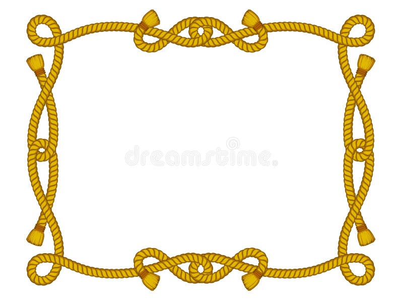 Rope Frame Isolated on White Stock Vector - Illustration of cord, rural ...