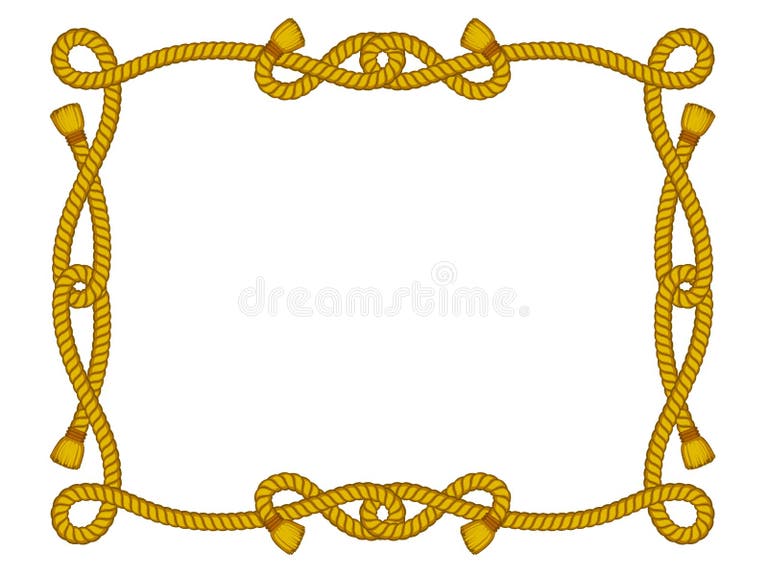 Rope Frame Isolated on White Stock Vector - Illustration of cord, rural ...