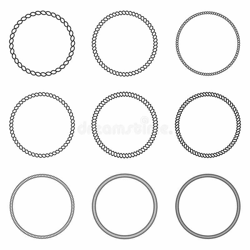 Rope Frame. Set of Round Vector Frames from Nautical Rope Stock Vector ...