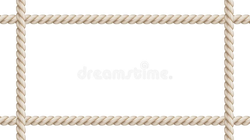 Rope Frame on White Background. Realistic Vector Illustration. Stock ...