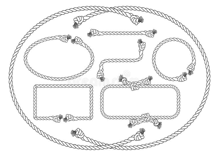 Illustration of a Collection of Several Rope Frames Stock Vector ...
