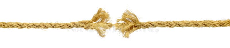 Rope Fraying Isolated on White Stock Image - Image of string, stretch ...