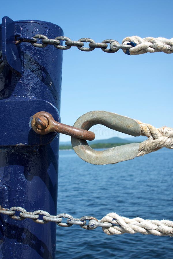 Rope Gate with Shackle and Thimble Stock Photo - Image of mariner ...