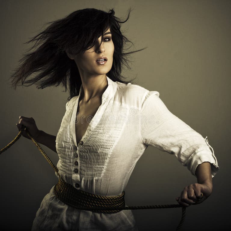 Rope_girl stock image. Image of golden, colors, cord, wind - 7906905