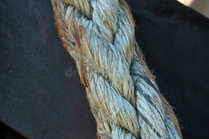 ROPE with GREY and RUST TINGES Stock Photo - Image of fibre, outdoors ...