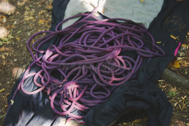 Rope on the Ground for Rock-climbing Stock Photo - Image of extreme ...