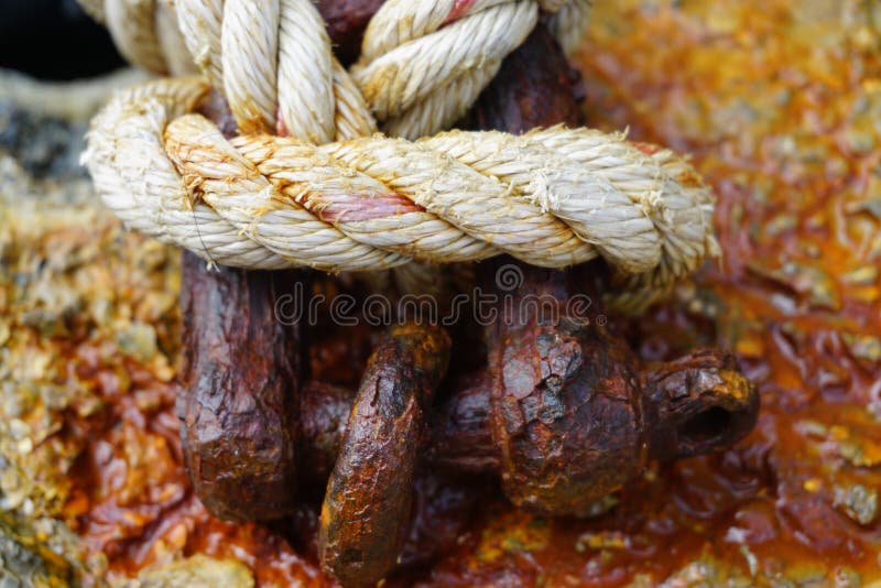 Rope and hook on the dock stock image. Image of nature - 132598513