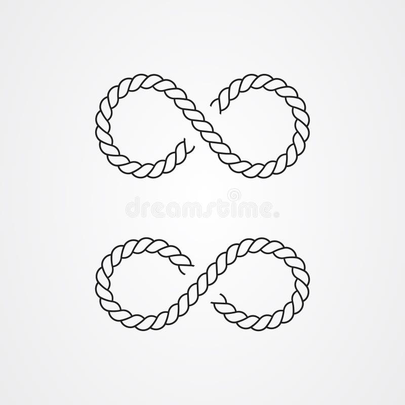 Rope Icon Logo Design with Infinity Symbol Shaped. Vector Illustration ...