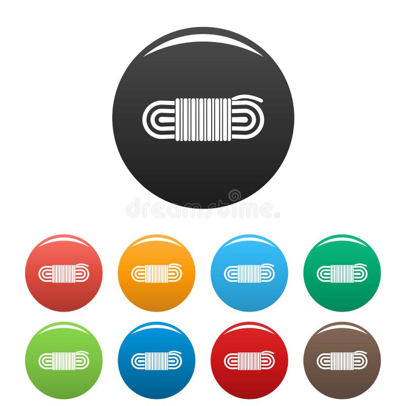 Rope icons set color stock vector. Illustration of sailing - 135098099