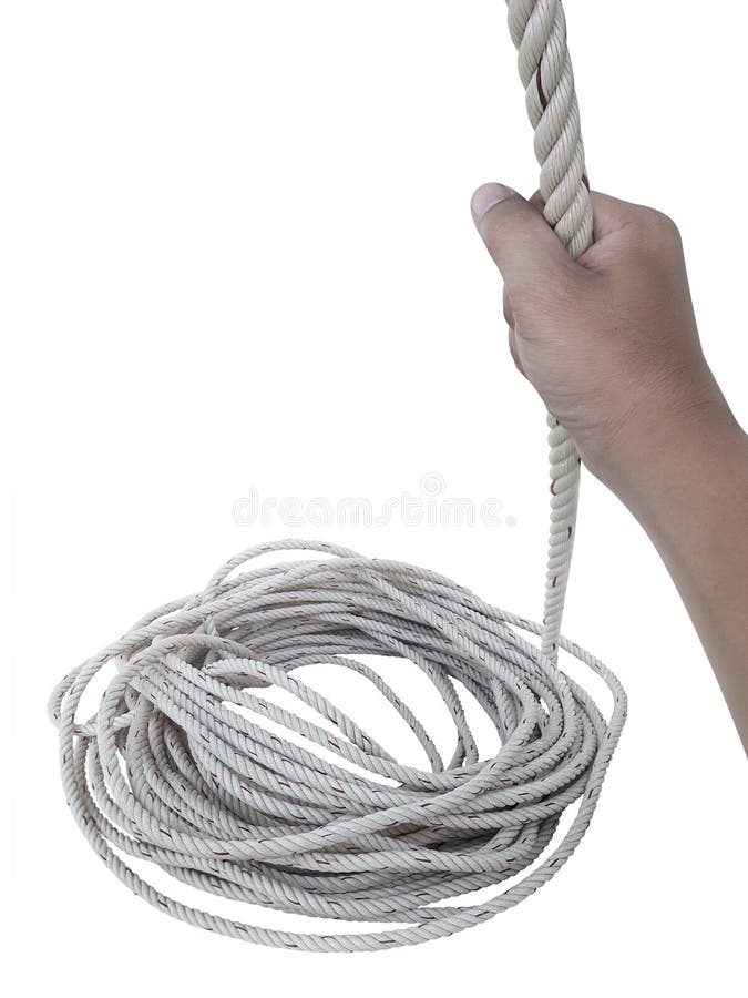 Rope Isolated on White Background Stock Photo - Image of tool, line ...