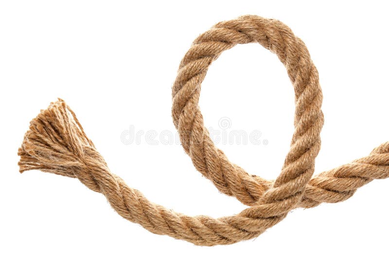 Long Rope on White Background Stock Image - Image of isolated, security ...