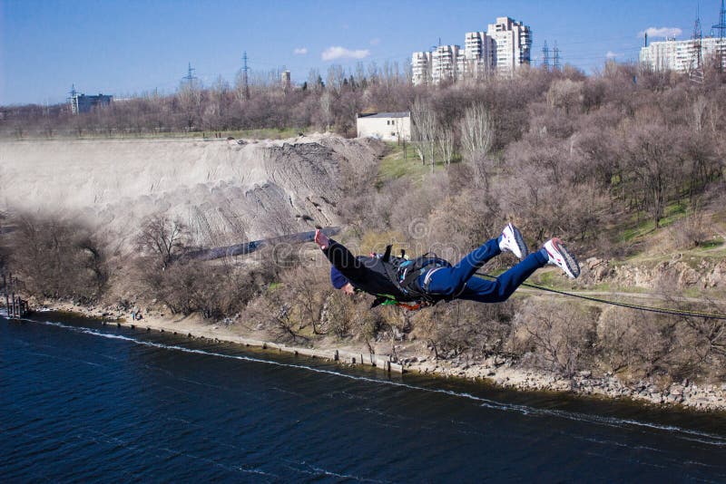 Rope jimping stock photo. Image of enthusiasm, fear, courage - 51845888